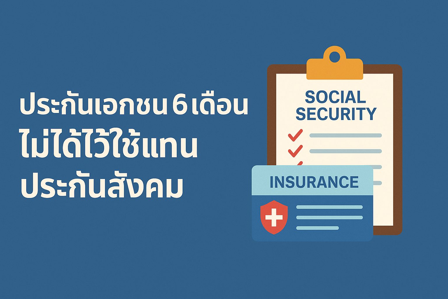 ประกันเอกชน 6 เดือน ใช้แทนประกันสังคมไม่ได้